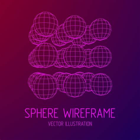 Premium Vector Wireframe Mesh Cube Make With Many Small Spheres