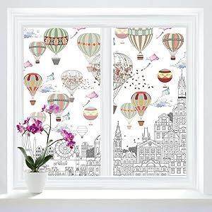 Abstract Mid Century Castle Balloon Window Clings
