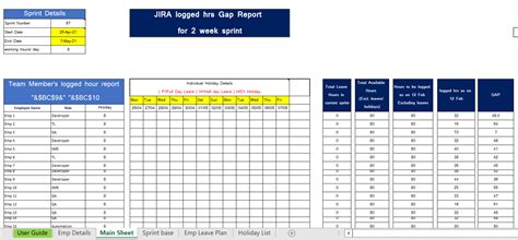 JIRA Logged Hours GAP Analysis Template ExcelTemplateWorld