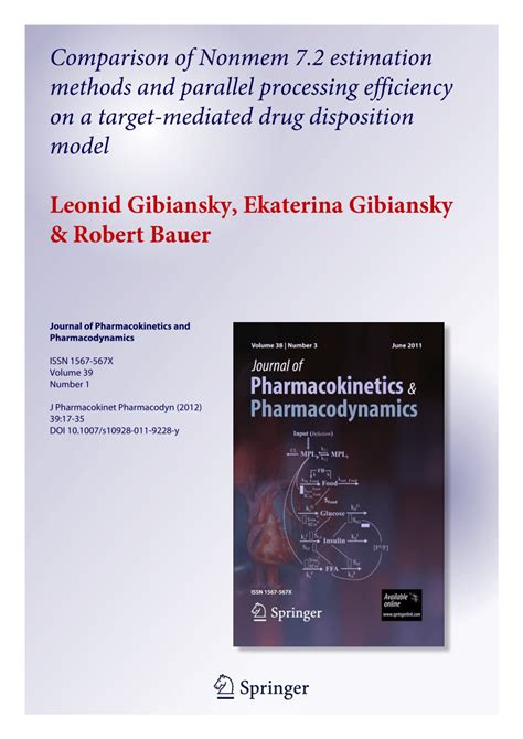 Pdf Comparison Of Nonmem 72 Estimation Methods And Parallel