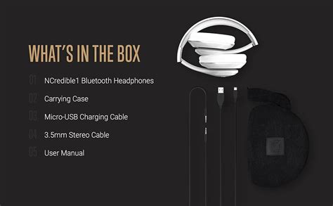Ncredible1 Bluetooth Wireless Headphones Hi Fi Stereo