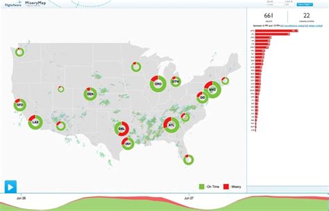 The Us Miserymap Of Flight Delays — Cool Infographics