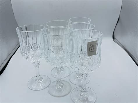 Lot 6 French Crystal Wine Glasses