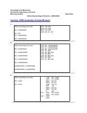 ARM Assembly Cortex M Part I Code Execution And Results Course Hero