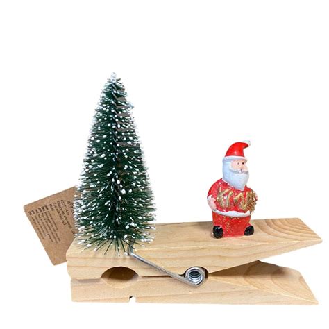 Molletta In Legno Con Decorazioni Natalizie Mondoprato