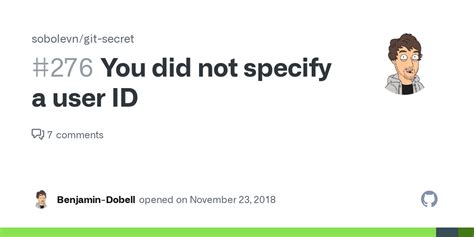 you did not specify a user id · issue 276 · sobolevn git secret · github