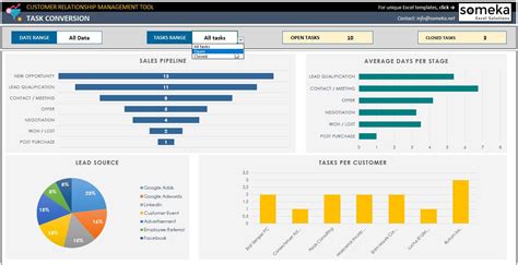 CRM Excel Template Customer Relationship Management Database Track Customers Leads In