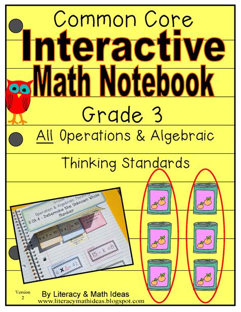 Grade 3 Common Core Interactive Notebook Operations And Algebraic Thin Literacy And Math Ideas