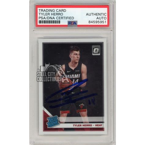 Tyler Herro 2019 20 Panini Donruss Optic Autograph Rookie Card 172 Psa