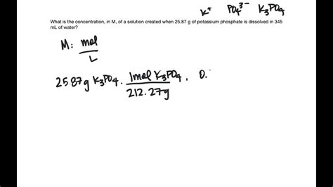 Calculating Molarity Example Youtube