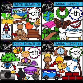 Ending Digraph Mega Bundle Creative Clips Digital Clipart