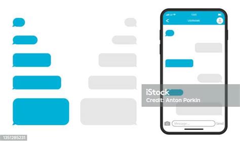 휴대 전화에서 메신저 채팅의 모형 스마트 폰및 빈 토크 음성 거품 아이콘의 템플릿 스마트폰 화면에서 대화할 수 있습니다 모바일