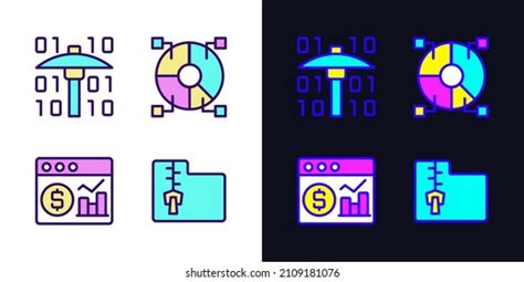Financial Data Mining Light Dark Theme Stock Vector Royalty Free