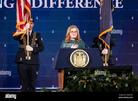 Phoebe Ziehm Recites Pledge Of Allegiance During Inauguration Ceremony