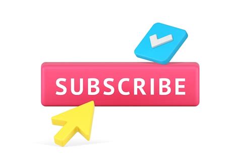 Premium Vector Subscribe Button With Arrow Click Cursor And Done