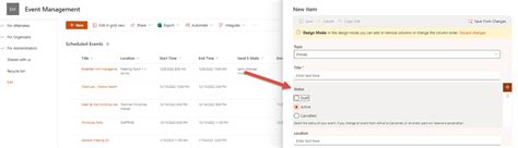 how to create events in draft mode and cancel events and enrollments in
