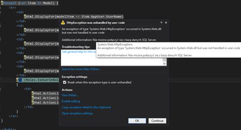 Asp Net Connects To Database While Guest Can T Connect While Logged In Stack Overflow