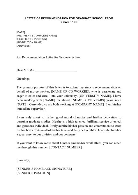 Co Worker Recommendation Letter
