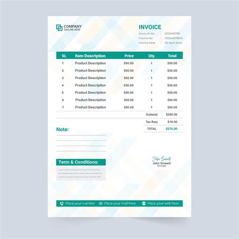 Payment Agreement And Invoice Template With Digital Shapes Business Invoice And Payment Receipt