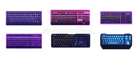 Pack Of Rgb Gaming Keyboard Set Against Transparent Background For Tech