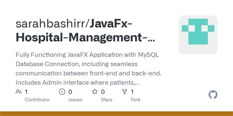 Github Sarahbashirrjavafx Hospital Management System Fully