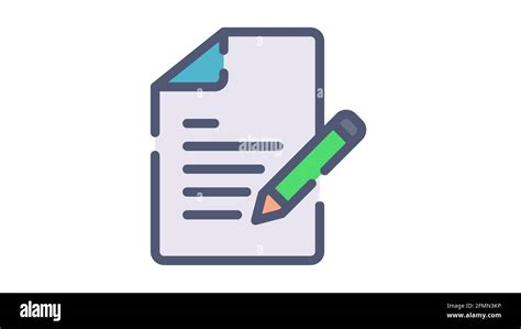 Document Create Write Single Isolated Icon With Flat Dash Or Dashed Style Vector Illustration