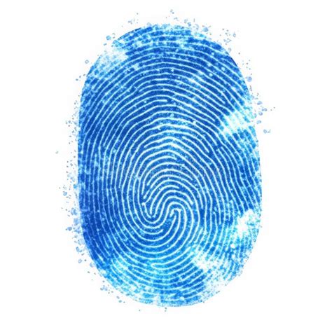 Digital Blue Fingerprint Scan With Glowing Biometric Element For