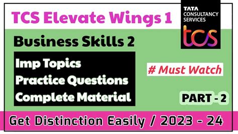 Tcs Wings1 Business Skills2 Practice Questions Part 2 Elevate