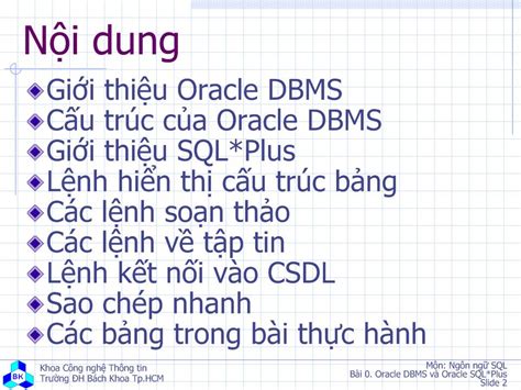 Thực Hành Sql Bài 0 Oracle Dbms Và Sql Plus Tailieuhayvn