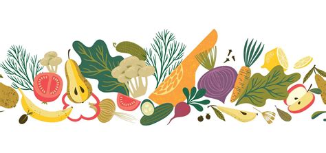 Fruit And Vegetables Border Clipart