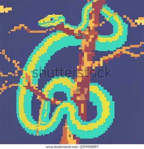 Pixel Art Vectorstyle Image Large Python Ai Generated Image Shutterstock