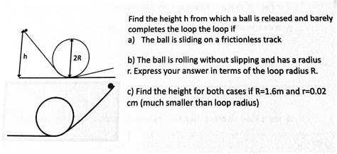 solved find the height h from which a ball is released and