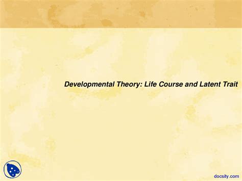 Developmental Theory Criminology Lecture Slides Docsity