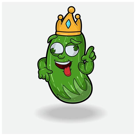 Cucumber Fruit Crown Mascot Character Cartoon With Crazy Expression 43409899 Vector Art At Vecteezy