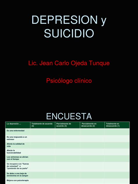 Depresion Y Suicidio Pdf Trastorno Depresivo Mayor Depresión