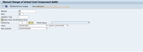CKMCCC SAP Tcode Manual Change Actual Cost Comp Split