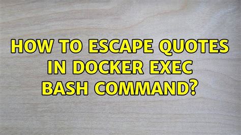 Bash Escape Quotes