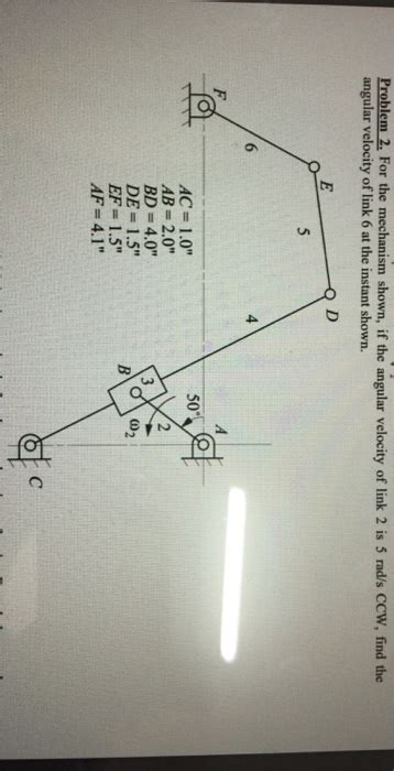 Solved Problem For The Mechanism Shown If The Angular Chegg