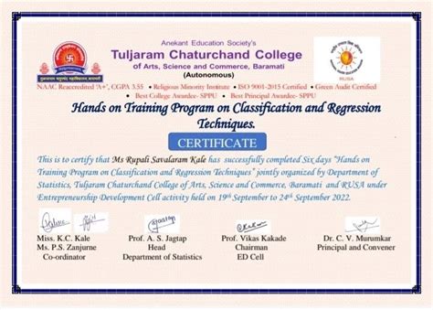 Rupali Kale On Linkedin Training Regressionanalysis Classification