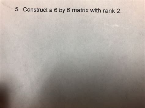 Solved Construct A By Matrix With Rank Chegg Com
