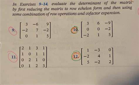 solved in exercises 9 14 evaluate the determinant of the