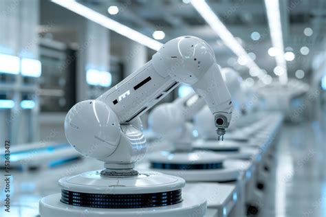 Precision Robotic Arms In Modern Manufacturing Facility Automation And Technology In Industry