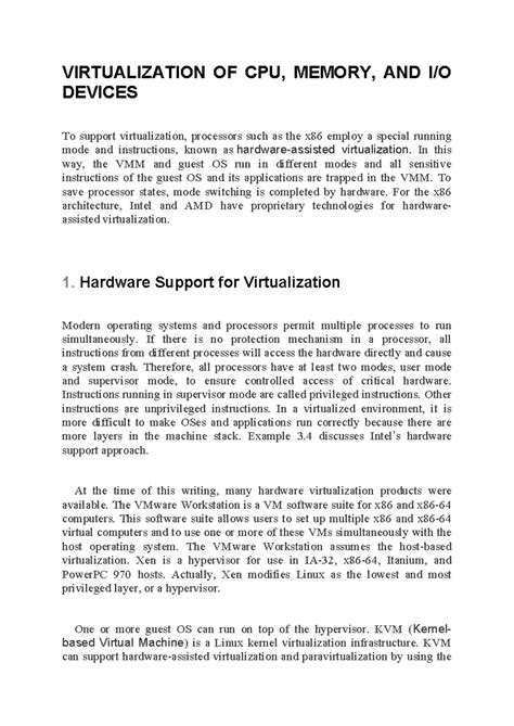 Virtualization Of Cpu Memoryio Devices Virtualization Of Cpu Memory And Io Devices To