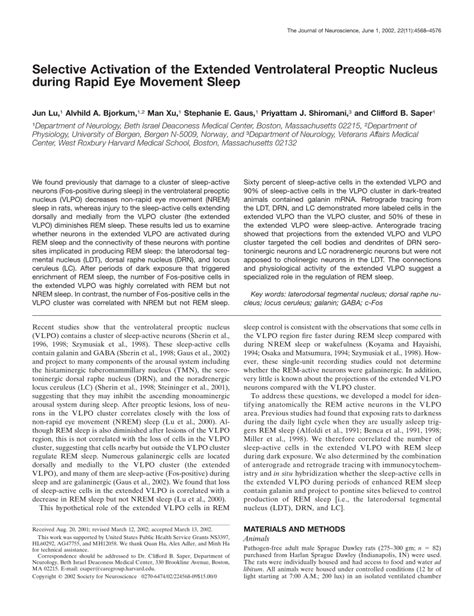 Pdf Selective Activation Of The Extended Ventrolateral Preoptic