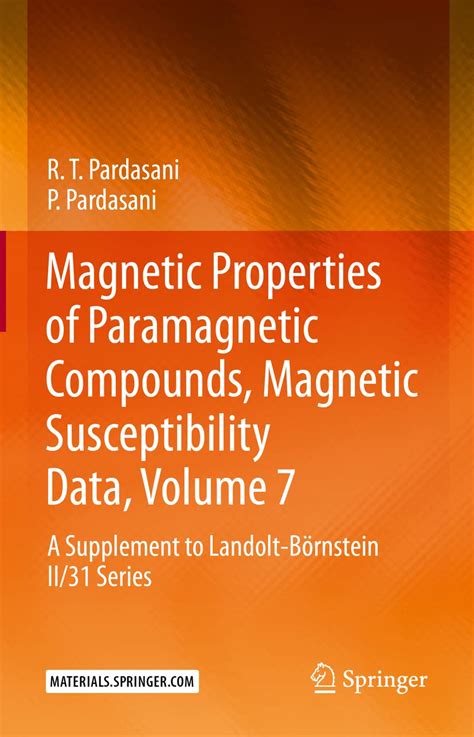 Buy Magnetic Properties Of Paramagnetic Compounds Magnetic