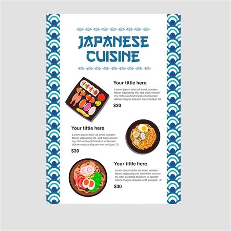 Premium Vector Japanese Cuisine Restaurant Menu Template