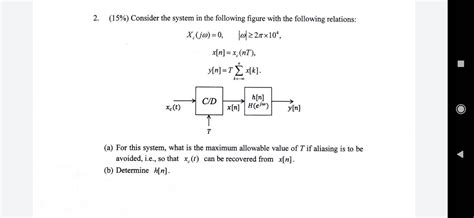 Solved Consider The System In The Following Figure Chegg