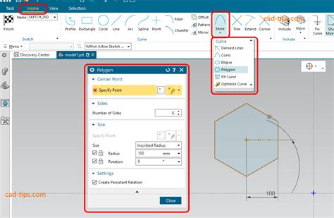 Polygon In Nx Sketching Cad Tips