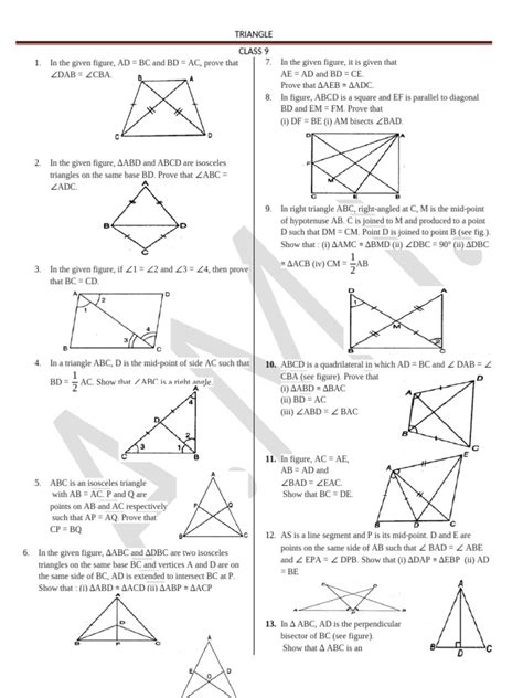 Triangles Class 9 Pdf