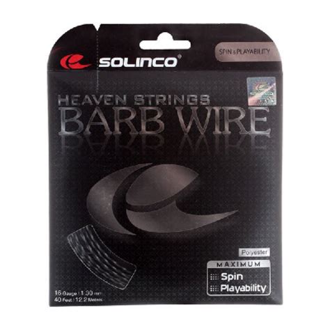 Solinco String Barb Wire Blk 16l 130mm Set Baseline Racquets